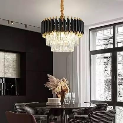 Buy CRAFTVERRE Modern Diamond Cut k9 Crystal Chandelier with Alloy ...