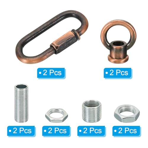 PATIKIL M10 Lamp Female Loop Holder with Chain Quick Link, Lifting Eye ...