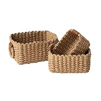 LA JOLIE MUSE Small Wicker Baskets for Organizing, Recycled Paper Rope ...