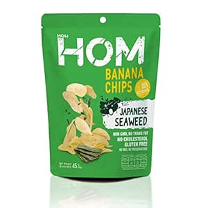 Amazon.com: HOM Brand, Banana Chips, Japanese Seaweed Flavor 45g X 3 Packs