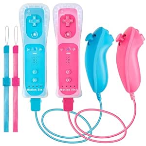 Amazon.com: DTianSir 2Pack Motion Plus Wii Remote Controllers with ...