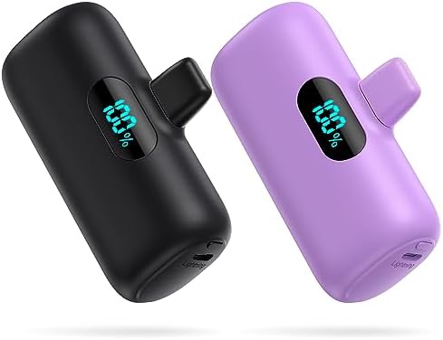 Amazon.com: [2 Pack] Mini Portable Charger 5000mAh,Ultra-Compact 15W PD ...