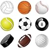 AnyDesign 45Pcs Paper Sports Balls Cutouts 9 Designs Sports Party Theme ...