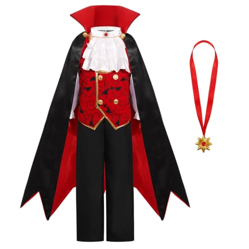 Vampire Costume for Boys Scary Halloween Red Vampire Costume for Kids ...