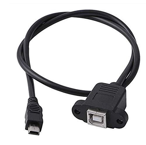 Mini USB 5 PIN Male to USB 2.0 Type B Jack Female Printer Panel Mount ...