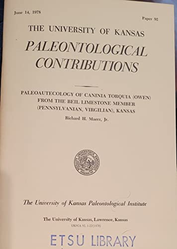 Paleoautecology of caninia torquia (Owen) from the Beil limestone ...