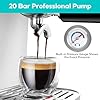 Amazon.com: CASABREWS Espresso Machine 20 Bar, Compact Cappuccino Machine with Automatic Milk ...