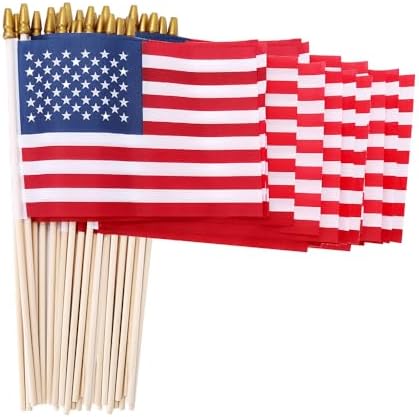 Amazon.com : Super Tough US Stick Flag 8" x 12"- 24" Wood Stick with ...
