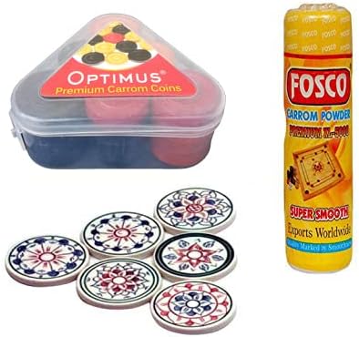 Optimus® Premium Carrom Combo L - 250 gm Disco Carrom Powder 1 Set ...