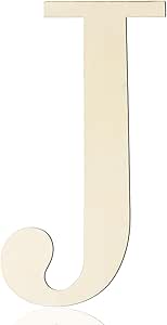 Amazon.com: Large Wooden Letters 12 Inch Paintable Wood Letter J for ...