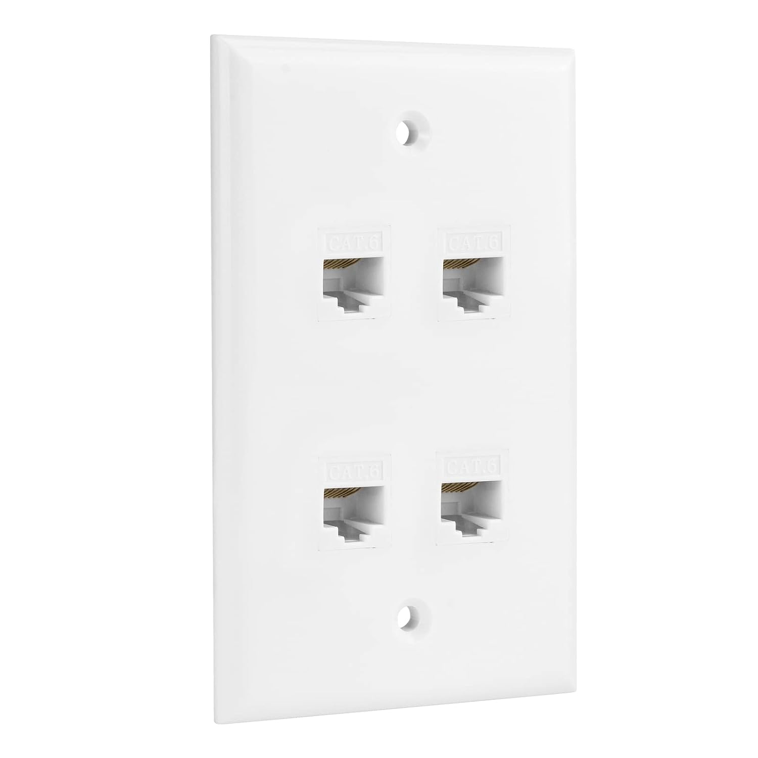Ethernet Wall Plate, 4 Port Cat6 Female to Female Wall Jack Network ...