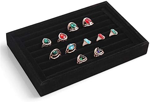Amazon.com: SSWBasics Large Black Velvet Ring Display Tray Organizer ...