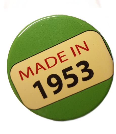 70th Birthday badge green 70 pin button 1953 : Amazon.co.uk: Handmade ...