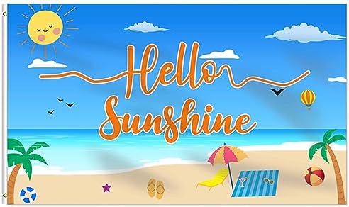 Amazon.com : Hello Sunshine Summer Flag 3x5 Ft,Summer Beach Decorations ...