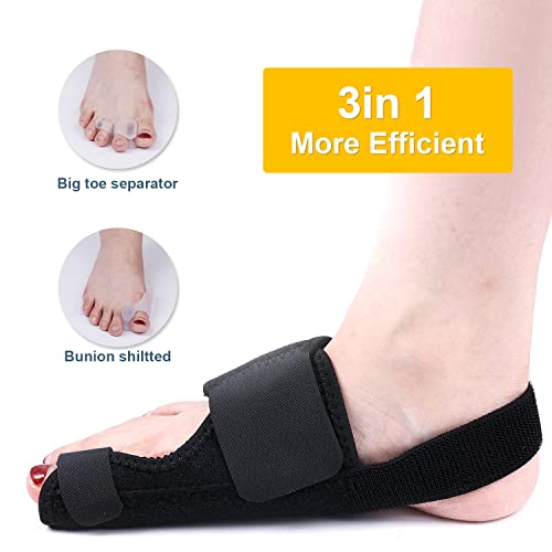 3 Pairs Bunion Corrector, Adjustable Bunion Splint Toe Straightener Toe ...