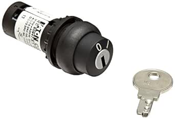 Eaton C22S-WRS-MS1-K11 Key Operated Selector Switch, 2 Positions, Maintained Operation, Black ...