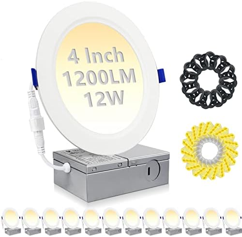 LTBLIGHT 4 Pack 4 inch Recessed Lighting, Ultra-Thin LED Canless ...