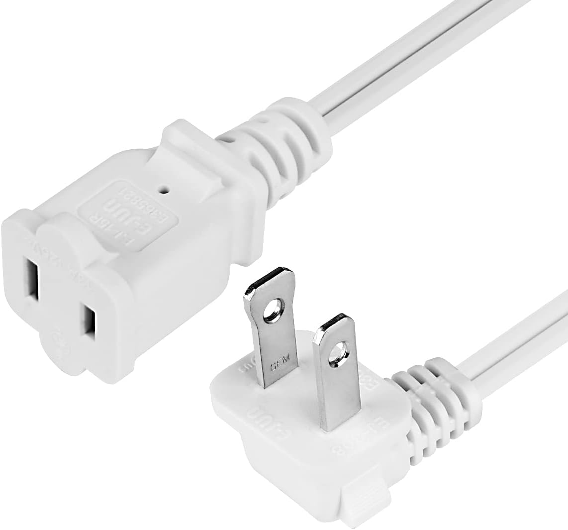 Amazon.com: Right Angled Polarized 2-Prong Male-Female Extension Power ...