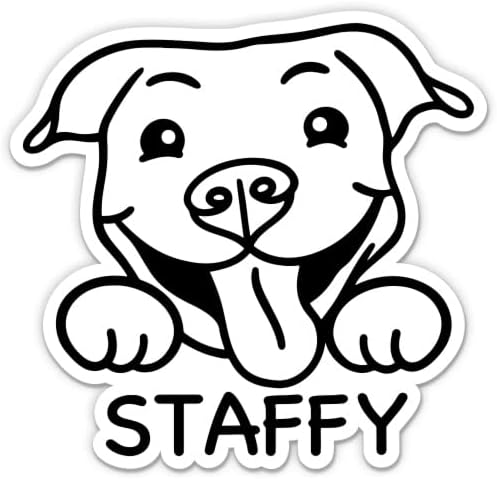 Amazon.com - Staffy Sticker - 3" Laptop Sticker - Waterproof Vinyl for ...