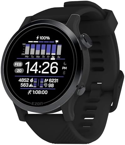 Amazon.co.jp: EZON R7 アドバンスド GPSスマートウォッチ 軽量29g 5ATM防水 長距離ランニング 疲労管理 心拍数 ...