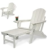 Amazon.com: FOOWIN Adirondack Chair Set of 4, Lounge Chair w/4 in 1 Cup ...