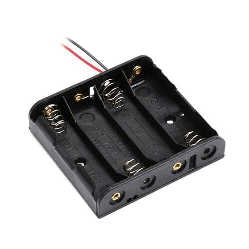 AAA 4 Cell Battery Holder Hard Plastic Case with Wire (1.5V x 4 Cells ...