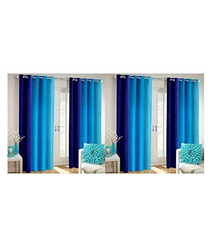 Buy N2 Home Polyester Door Semi-Transparent Eyelet Curtains (Set of 4 ...