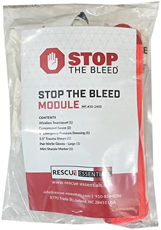 Amazon.com: Rescue Essentials Stop The Bleed Module in a Poly Sealed Bag with Tear Notches ...