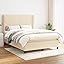 Hoopleep Box Spring Bed with Mattress, Cream, 80 x 200 cm, Fabric Cover ...