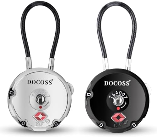 DOCOSS Steel Number Lock for Bag,Luggage Locks for Travel with 3 ...