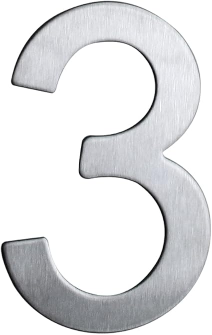 Amazon.com: 3 Inch House Numbers Sticker Stainless Steel, Self-Stick ...