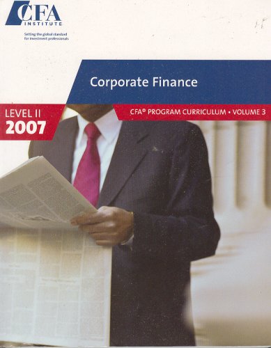 Amazon.com: Corporate Finance (2007 Level II CFA Program Curriculum ...