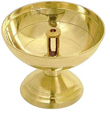 Buy KMDR Golden Brass Extra Deep Akhand Jyoti Diya for Puja -450ml ...