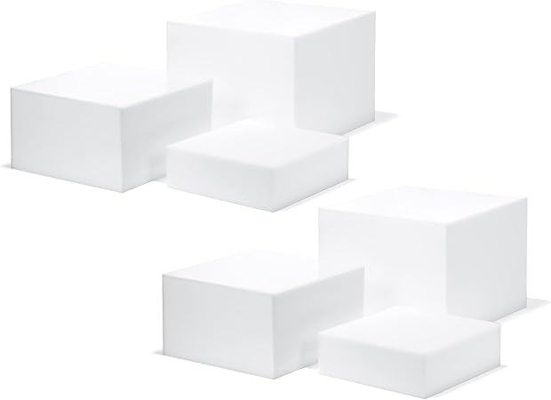 Amazon.com: Red Co. Set of 3 Glossy White Acrylic Cube Display Nesting ...