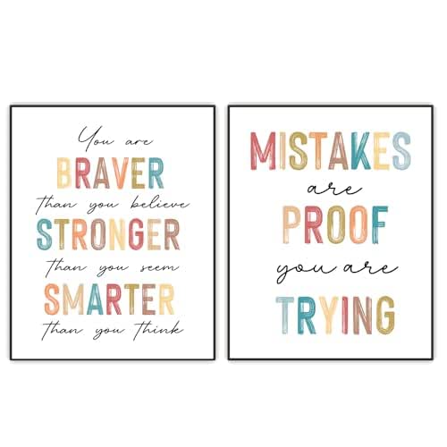 Amazon.com: Kids Wall Art, Affirmations Prints, Inspirational Quotes ...