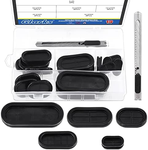 Glarks 20Pcs Oval Closed Rubber Grommet Assortment, 5 Size Double Sided ...