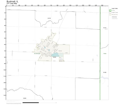 ZIP Code Wall Map of Bushnell, IL ZIP Code Map Laminated: Amazon.com ...