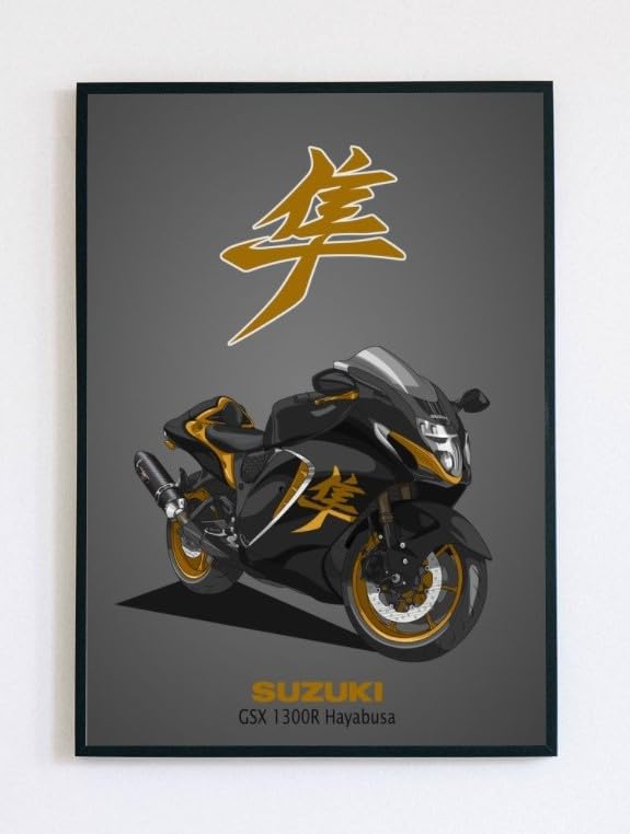 LAMIFRAME Suzuki Hayabusa GSX 1300R Sports Bike Poster, Wall Decoration ...