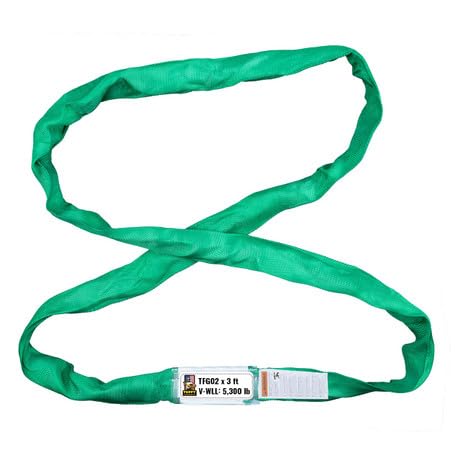 Tuffy Green 3 ft Endless Flexi-Grip Round Sling, 5,300 lb. Vertical ...