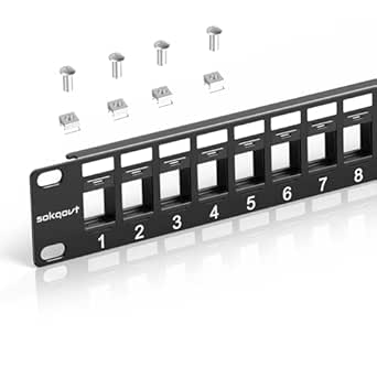 Amazon.com: Sokqovt 24 Port Blank Keystone Patch Panel with Snap-in ...