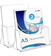 AITEE A5 Gold Sign Holder: 6 Pack Acrylic Clear Menu Table Holders ...