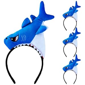 Amazon.com: Beviliu Shark Headbands Blue, Animal Ears Shark Fin ...