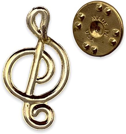 Amazon.com: StockPins Treble Clef Lapel Pin - Gold Music Pins for ...