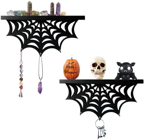 Amazon.com: takor 2 Sets Gothic Spider Web Shelves, Wall Mounted Goth ...