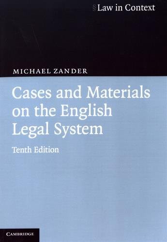 Cases and Materials on the English Legal System (Law in Context ...
