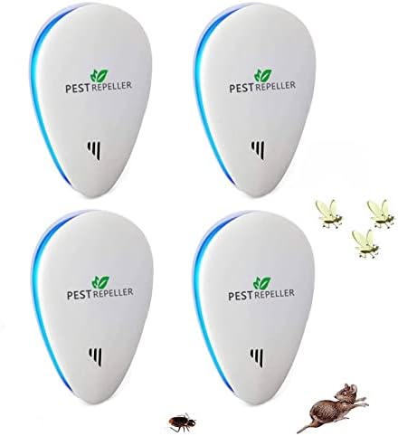 Indoor Mosquito Repellent 4 Packs, Ultrasonic Pest Repeller, Electronic ...