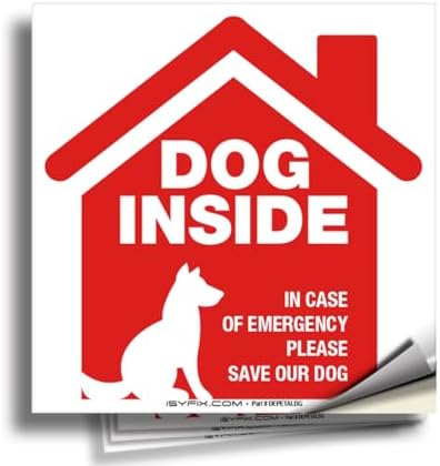 Amazon.com: iHeartDogs Pet Alert Stickers 4-Pack - UV Fade Resistant ...