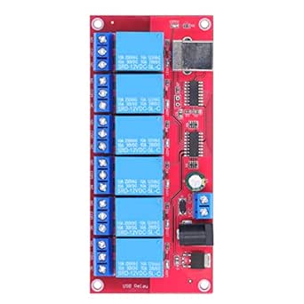 USB Relay, 6 Channel Relay Module, USB Controlled Relay Adjustable ...