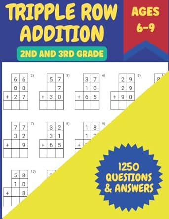 MATH WORKBOOK GRADE 2 & 3 TRIPLE ROW ADDITION: Math Workbook Grade 2 ...