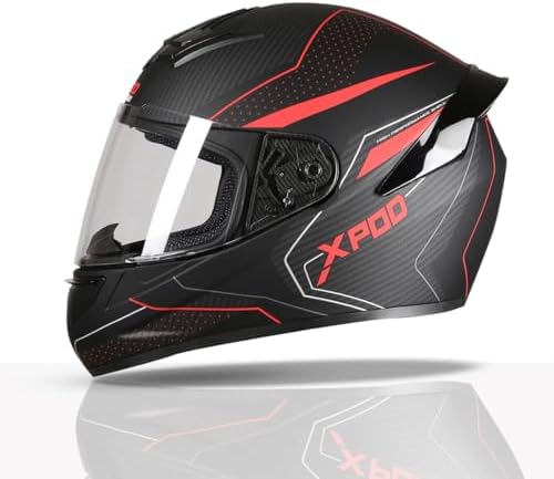 TVS XPOD Aerodynamic Helmet for Men-ISI DOT Certified, Ultrawide Visor ...